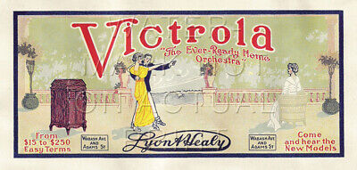 Reproduced Victor Victrola Talking Machines Ad printed on Satin Canvas ...