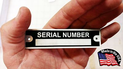 SERIAL NUMBER TAG BLANK VEHICLE MACHINE IDENTIFICATION ALUMINUM USA ...