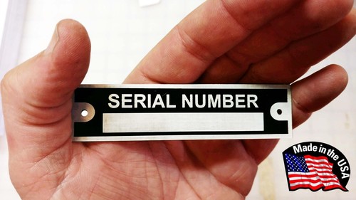 SERIAL NUMBER TAG BLANK VEHICLE MACHINE IDENTIFICATION ALUMINUM USA ...