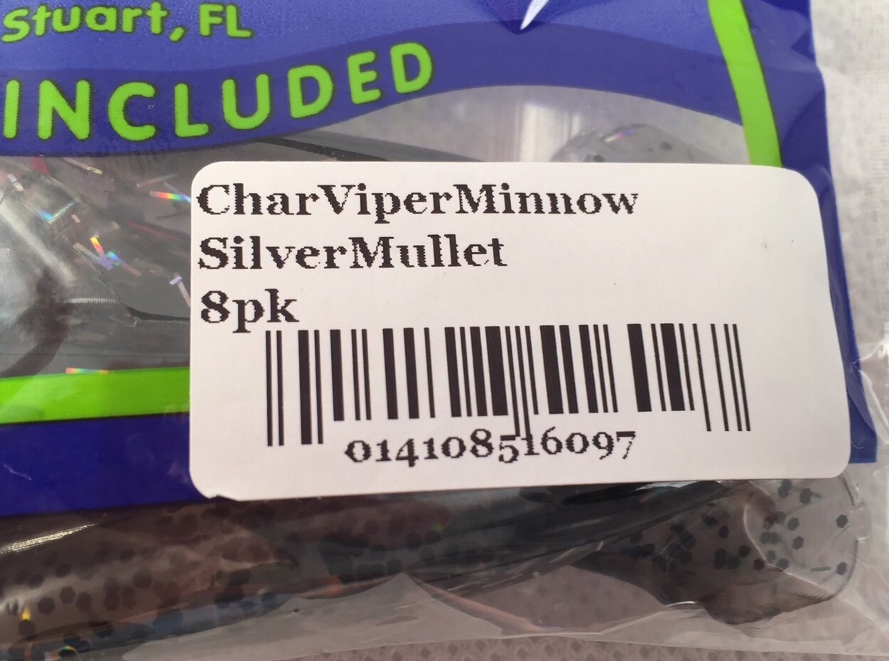 Charlie's Worms - Salt Water Edition - Viper Minnow, Silver Mullet, 8pk ...