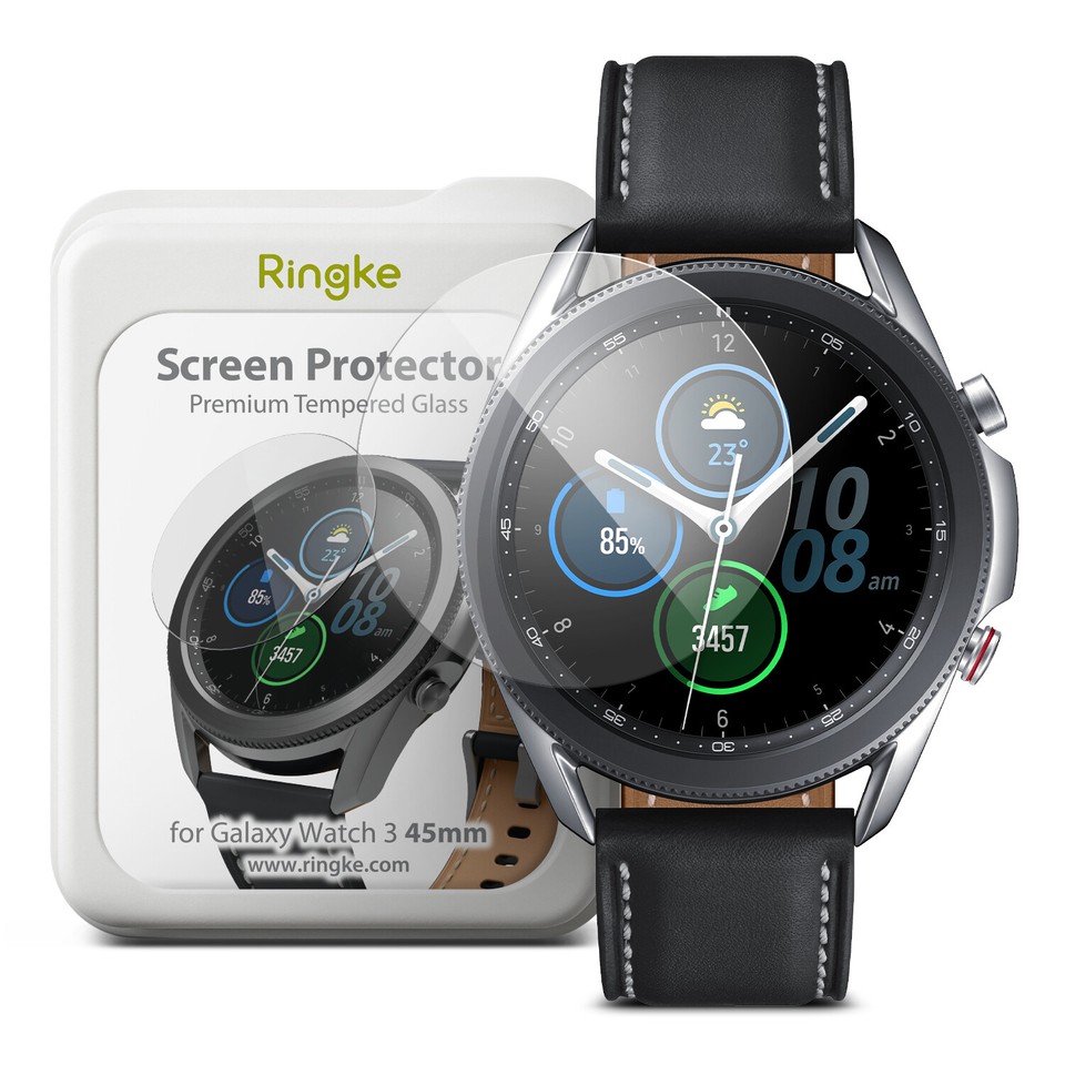 For Samsung Galaxy Watch 3 45mm Screen Protector Ringke ID Tempered ...