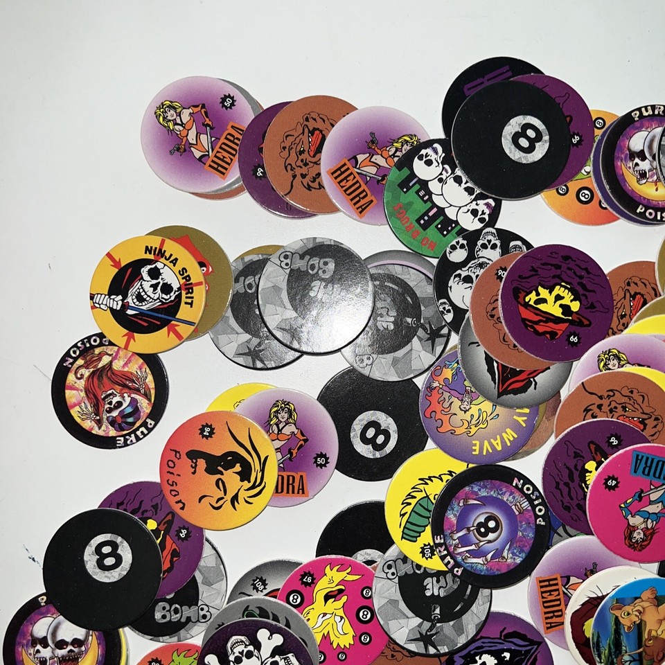 HUGE POGS MILK CAPS Lot - Poison Karate Hedra 8-Ball Disney Skull | eBay