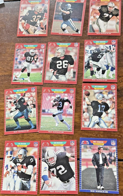 Lot of 1989 NFL Pro Set LOS ANGELES RAIDERS #182-192, 194 (m 193 ...