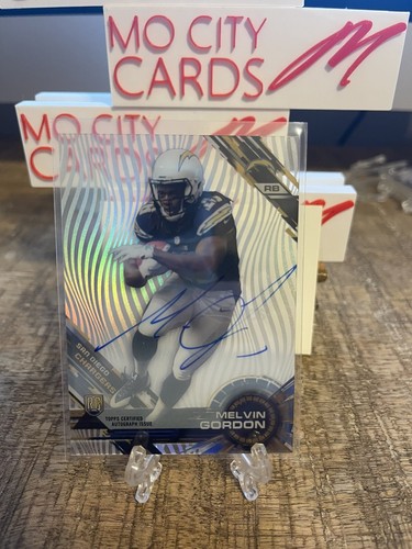 MELVIN GORDON 2015 TOPPS HIGH TEK ON CARD ROOKIE RC AUTO AUTOGRAPH RARE ...