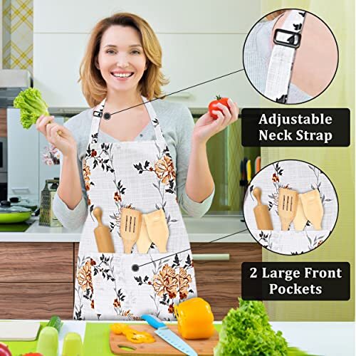 Cute Aprons For Women With Pockets Adjustable Upto Xxl Cooking Kitchen ...