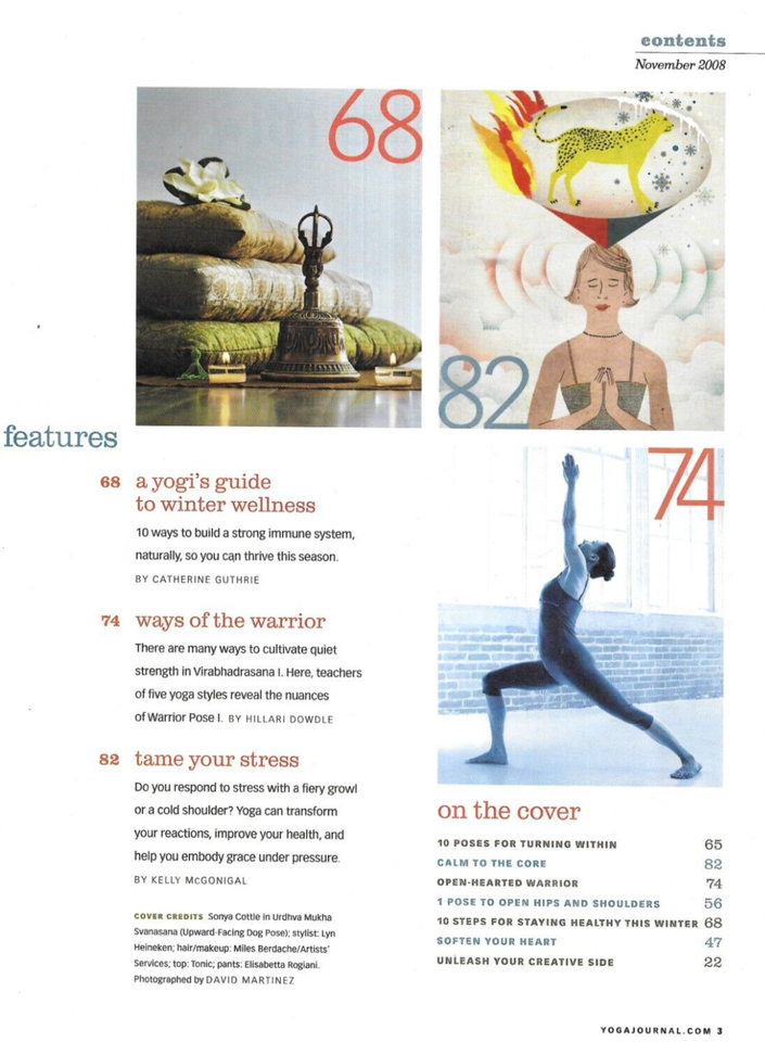 Yoga Journal Magazine Calm Core Staying Healthy Ways of the Warrior ...