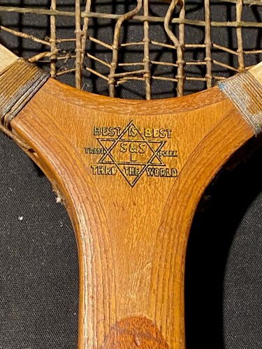 Antique 1910s Wood Slazenger DRIVER Tennis Racket w Star of David Logo ...