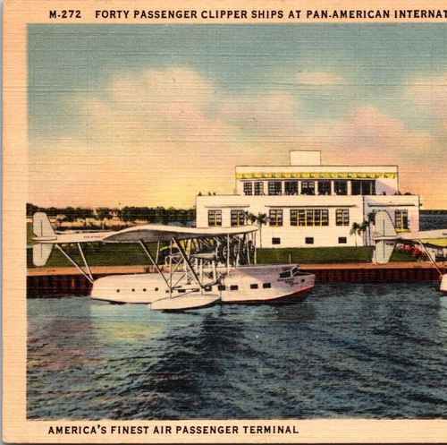 40 Passenger Clipper Ship Pan American Miami Florida 1939 Vintage ...
