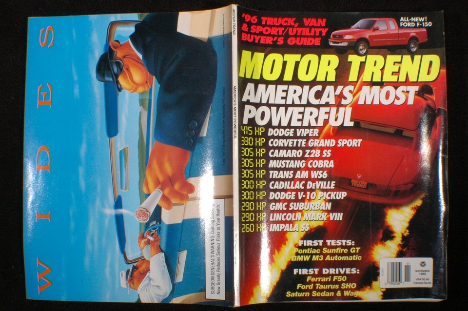 Motor Trend November 1995 - America's Most Powerful - Like New, No ...