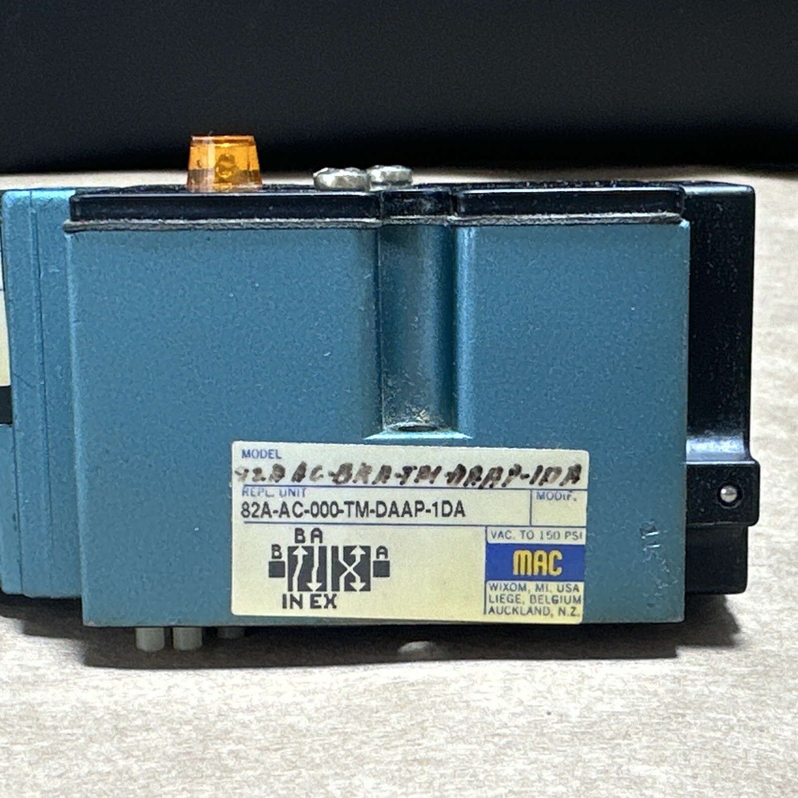 PREOWNED- MAC Valves 82A-AC-000-TM-DAAP-1DA VAC to 150PSI Pneumatic ...