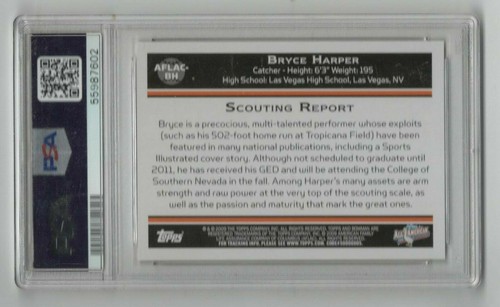 2009 Bowman AFLAC * Pre-Rookie Card * Bryce Harper * #BH * PSA 10 * Gem ...