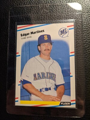 1988 FLEER #378 EDGAR MARTINEZ SEATTLE MARINERS ROOKIE CARD RC HOF | eBay