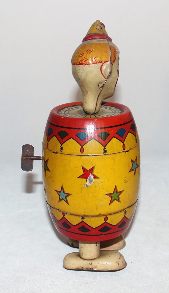 1930s Chein Working Tin Windup Clown in Barrel & Tin Roly Poly Clown | eBay