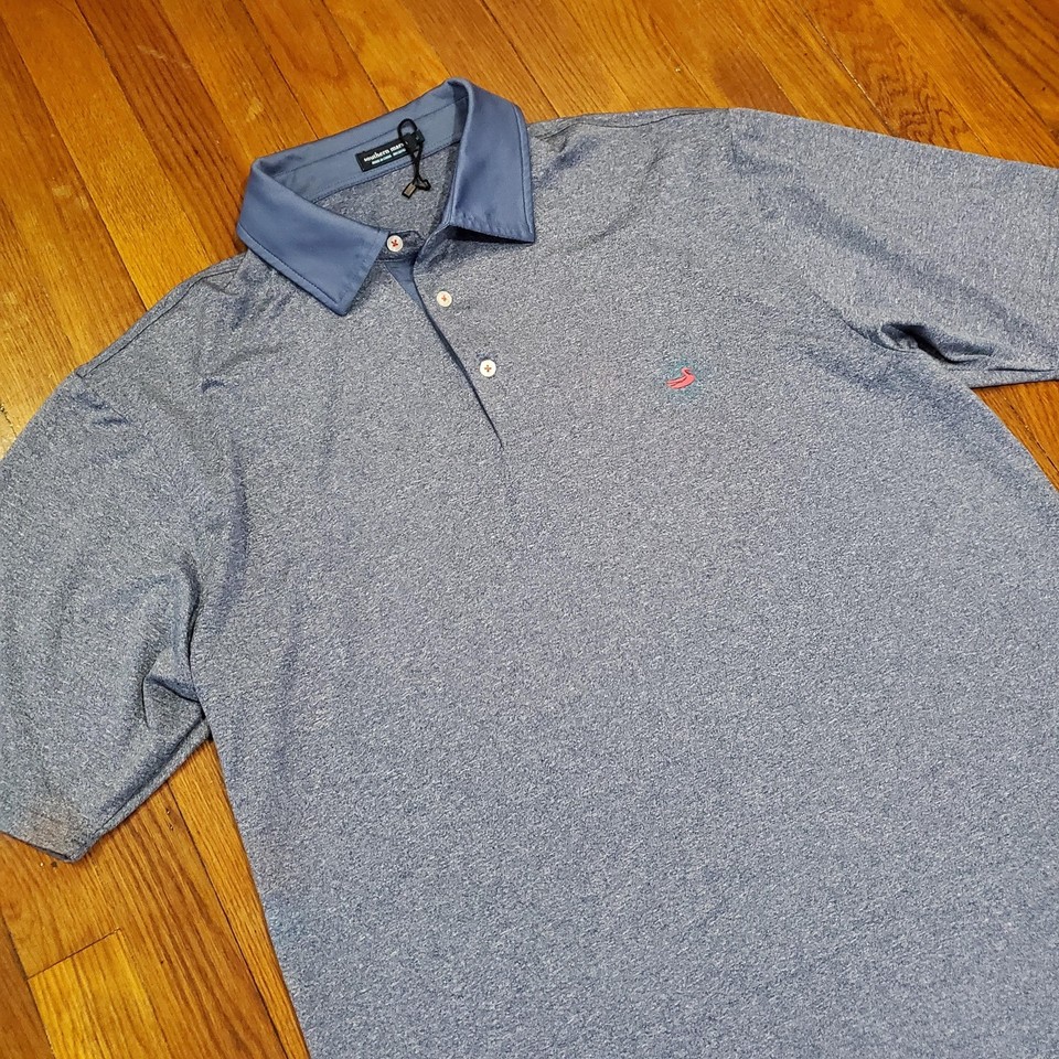 Southern Marsh Polo Shirt Mens XL Blue Solid Duck Logo Performance ...