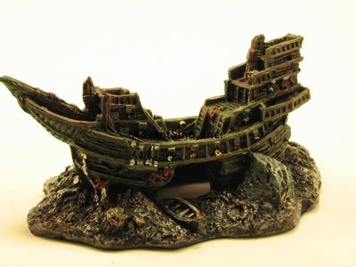 Beautiful 6" Resin Small Sunken Ship Decoration/ Ornament (SHIP FROM ...