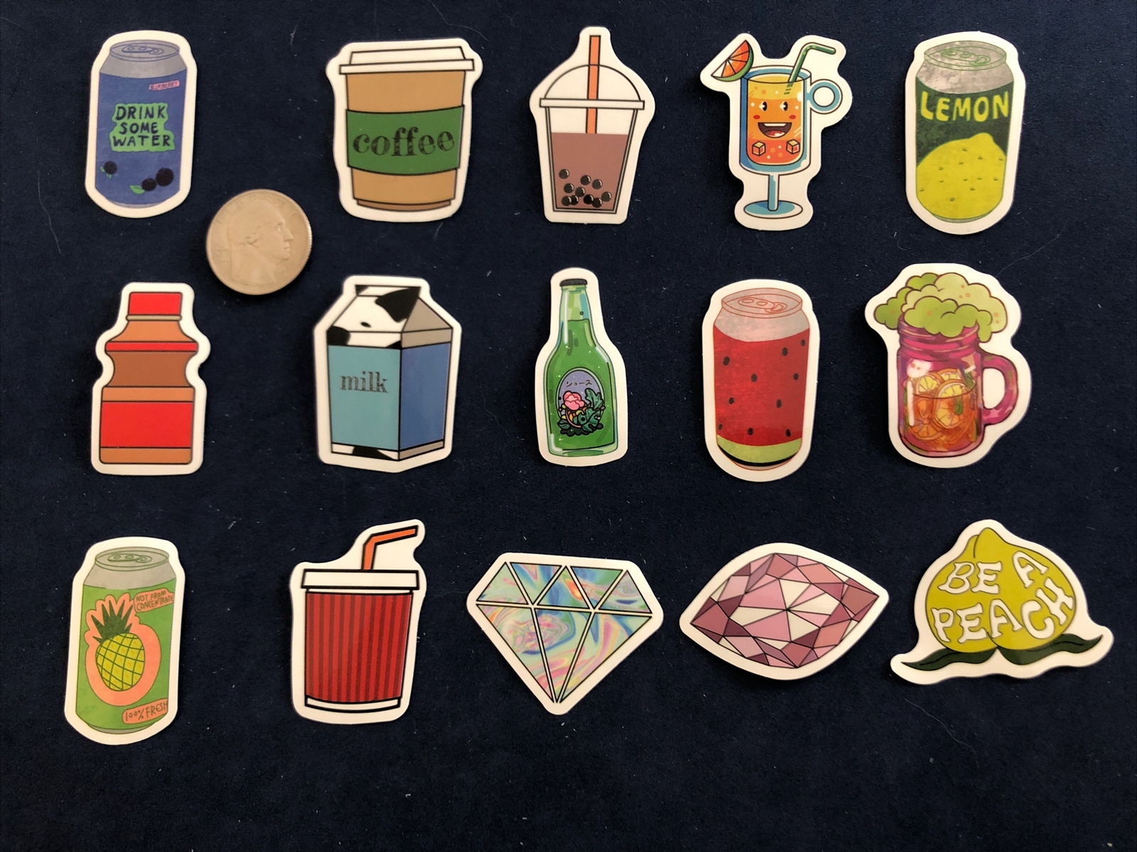 Scrapbook Stickers / Water Bottle Lot of 15 Beverage Stickers. - New | eBay