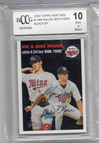 2003 Topps Heritage - Joe Mauer, Jake Mauer #139 Black Background for ...