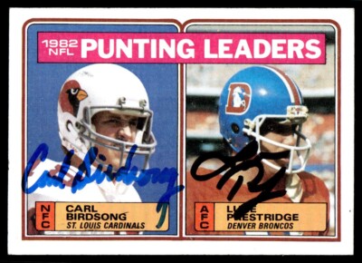 Luke Prestridge & Carl Birdsong Signed 1982 Punting Leaders Card 1983 ...
