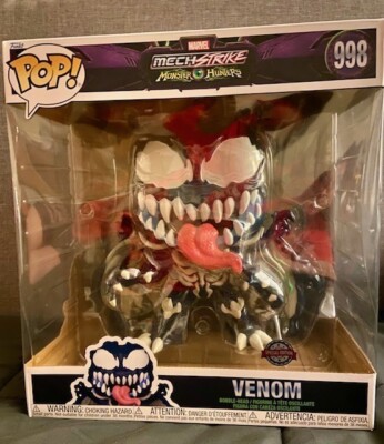 NEW Jumbo POP Funko 998 Disney Venom Marvel Figure Black & White ...