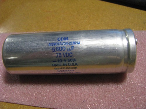 CDM CAPACITOR # M39018/04-2182M NSN: 5910-01-260-5001 75VDC 5,800uF | eBay