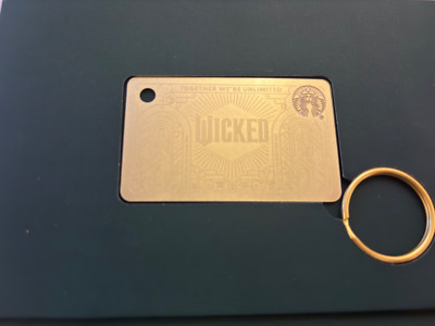 Starbucks WICKED Gold Metal Gift Card Keychain No Value Limited Edition ...