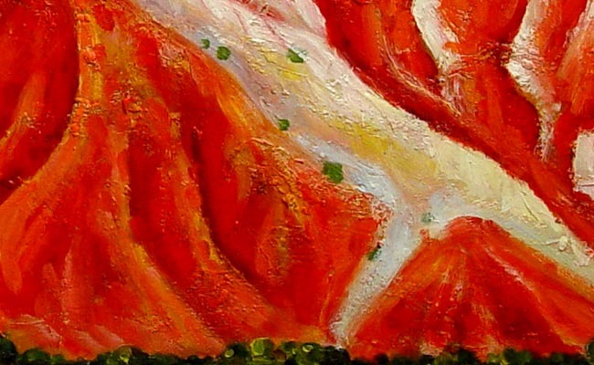 Landscape Oil Painting - The Red Hills - size 30”x24“ | eBay