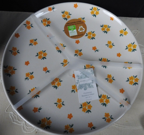 Shabby Chic Melamine Spring Floral Plates 11" Set Of 4 NEW | eBay