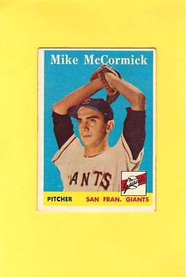 1958 Topps #37 Mike McCormick San Francisco Giants EX | eBay