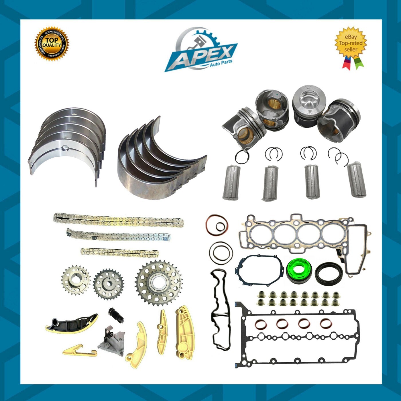 JAGUAR XE XF 2.0 D DIESEL ENGINE 204DTD TIMING CHAIN KIT & OTHER ENGINE ...