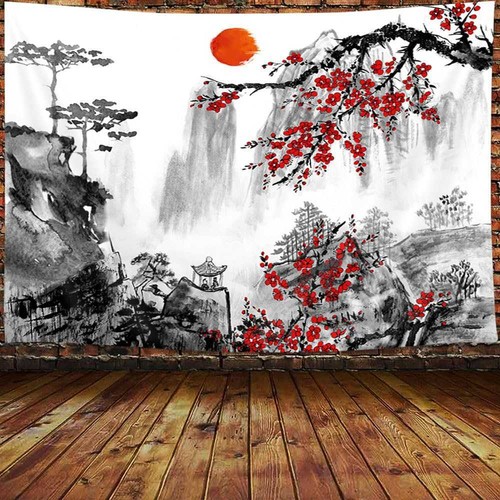 Black and White Landscape Extra Large Tapestry Wall Hanging Background ...