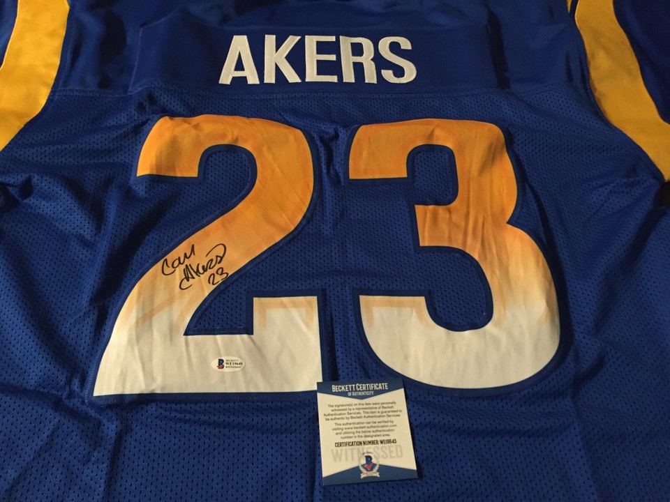Cam Akers Autographed Signed XL Rams Custom Jersey - Beckett Witnessed ...