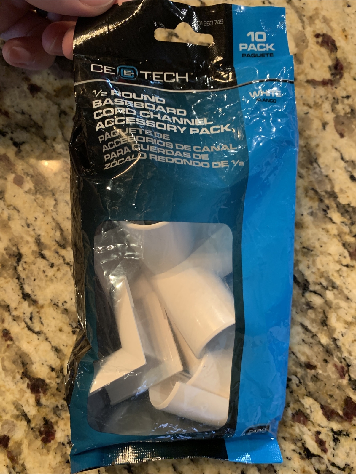 NEW CE Tech 1001 263 745 1/2 Round Baseboard Cord Channel Accessory 10 ...