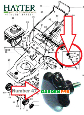 Genuine Hayter Harrier 48 1986-1998 CODE 219 Height Adjuster WHEEL ...