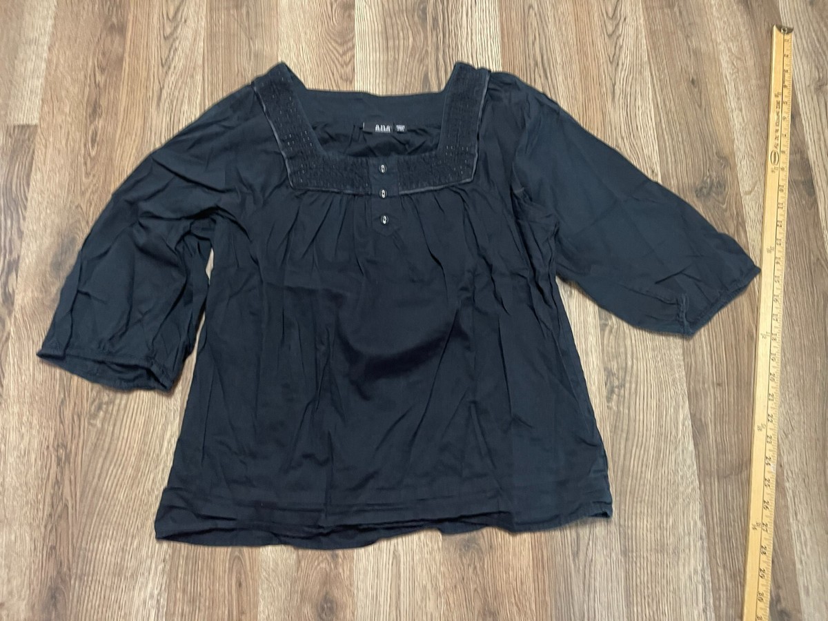 Ana Shirts A.N.A. Women's White/Gray Plaid Flannel Shirt Embelished W