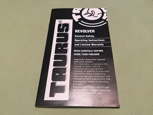 USED ORIGINAL TAURUS REVOLVER INSTRUCTION MANUAL OWNERS BOOK 23 PAGES ...