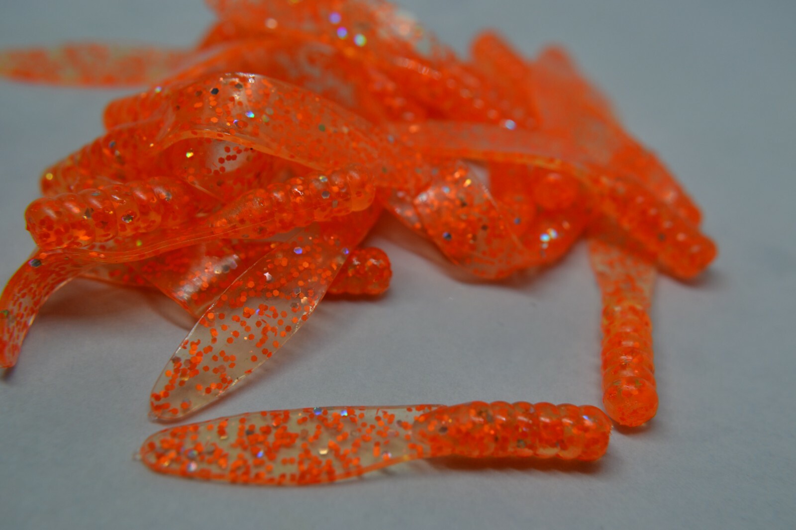 JASONS CRAPPIE FLOPPERS 2" 30 PACK GRUB CRAPPIE LURES JIGS FLO ORANGE ...