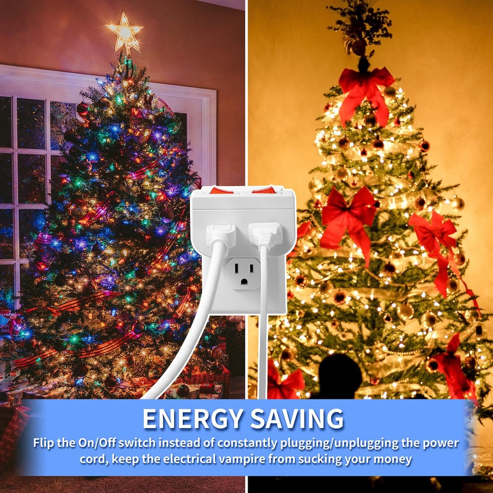 Grounded Outlet with On Off Switch, Double Port Electrical Outlet Plug ...