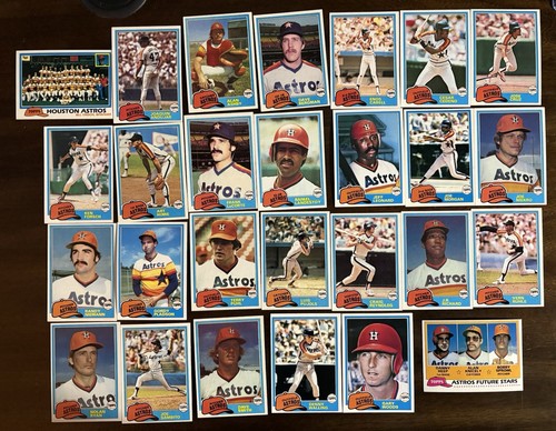 1981 Topps HOUSTON ASTROS Complete TEAM Set NOLAN RYAN Andujar JRICHARD ...