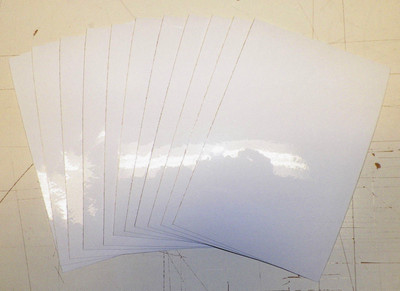 vinyl self adhesive white gloss 4"x 6" x .003 thk (40)sheets | eBay