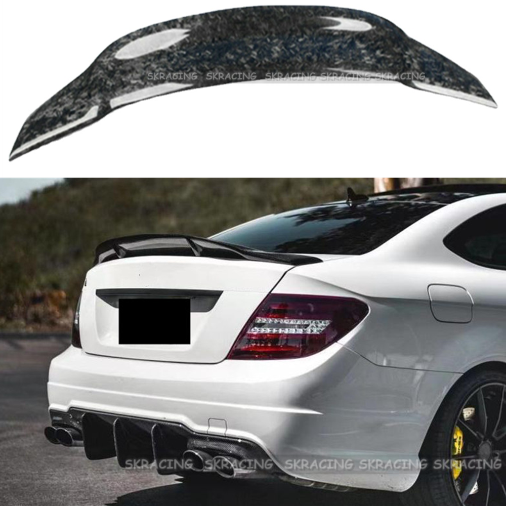 Forged CARBON FIBER DUCKBILL TRUNK SPOILER WING FOR 08-14 MERCEDES BENZ ...