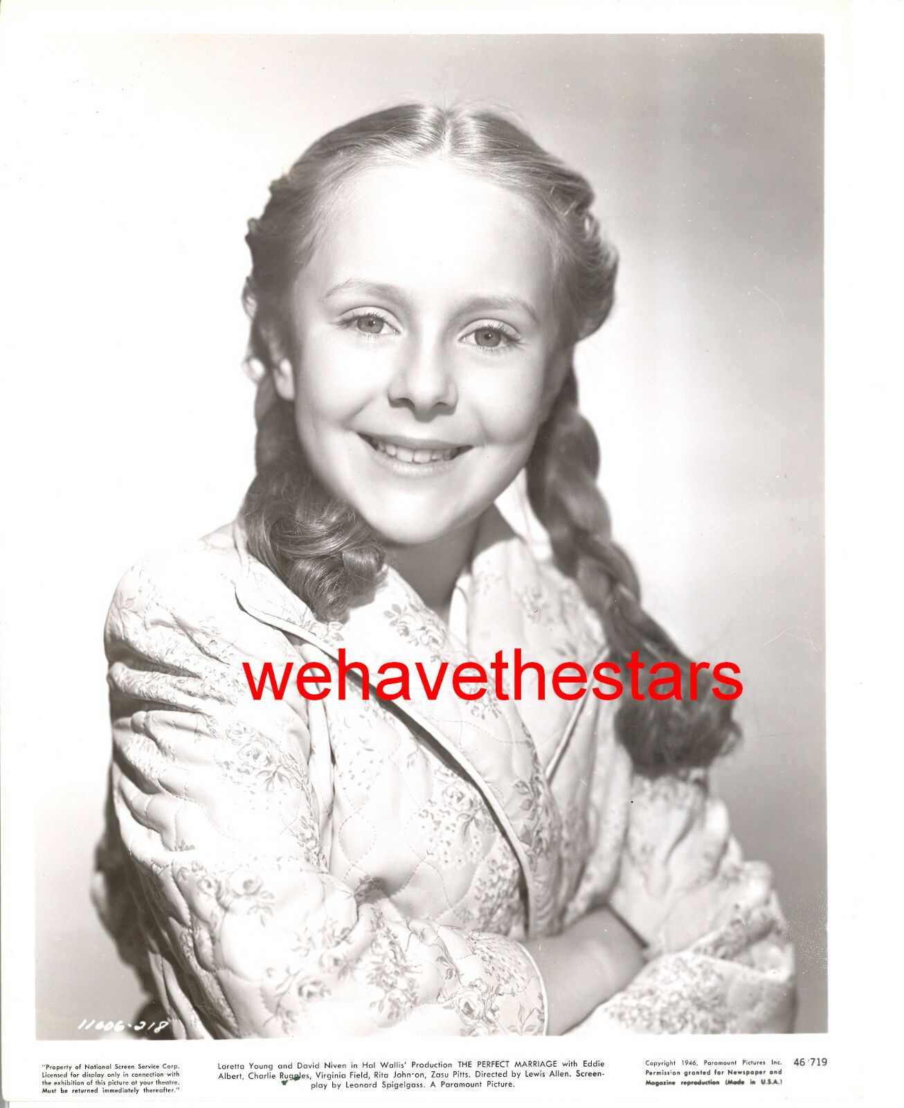 Vintage Nona Griffith CHILD STAR '46 PERFECT MARRIAGE Publicity ...