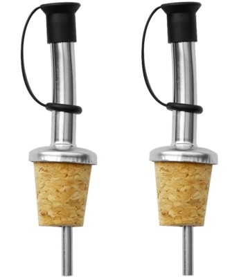 2 x POURER & STOPPER Drink Wine Liquor Bottle Dispenser Spout Flow ...