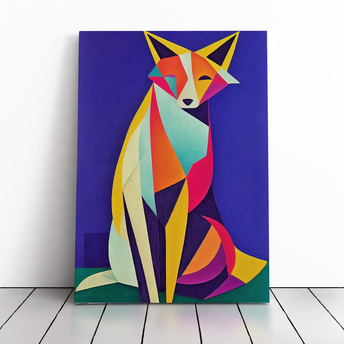 Abstract Fox Art Fuchs Leinwand Kunstdruck Rot Orange Bergtier