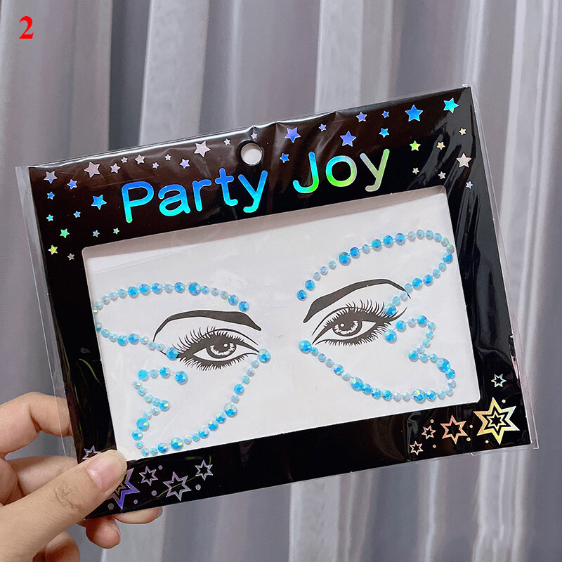 Body Makeup Face Jewels Tattoo 3D Diamond Eyebrow Stickers Shiny ...