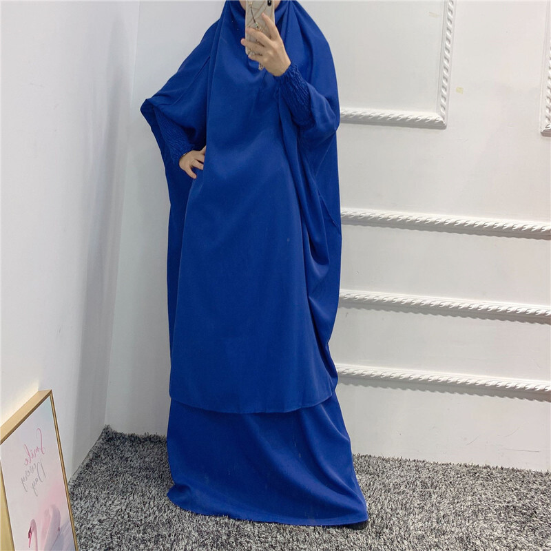 Ramadan Muslim Women Prayer Dress Khimar Caftan Skirt Set Abaya Kaftan ...