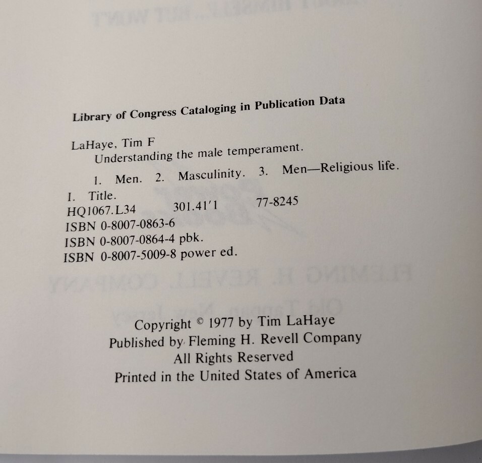 Understanding The Male Temperament 1996 by Tim LaHaye 0739417630 for ...