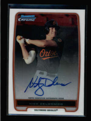 NICKY DELMONICO 2012 BOWMAN CHROME ON CARD ROOKIE AUTOGRAPH AUTO RC ...