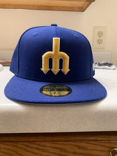 New Era Seattle Mariners Hat Trident Logo Blue 59fifty fitted 7 1/2 ...