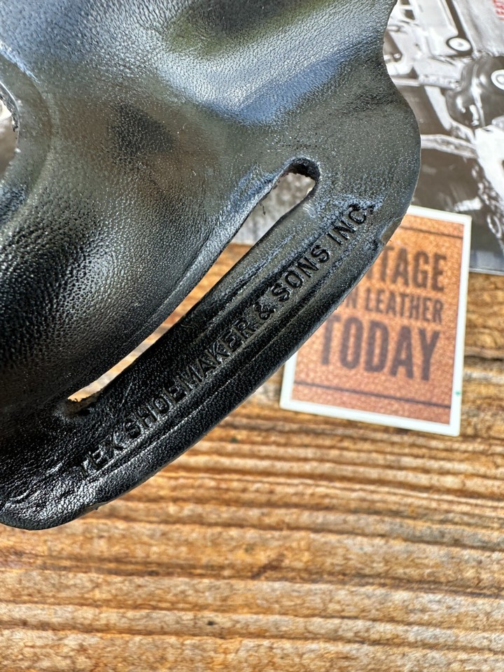 Vintage Tex Shoemaker Black Leather Formed Sling Holster For Browning ...
