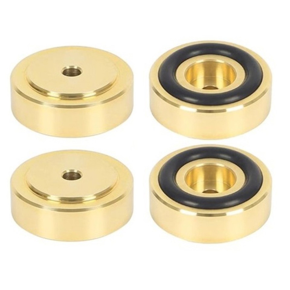 4 Pack Brass Gold Board Feet with Non Slip Pads for Chopping and ...